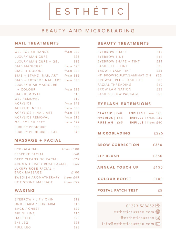 Esthetic Beauty | Nails | Waxing| Beauty Salon Lewes East Sussex